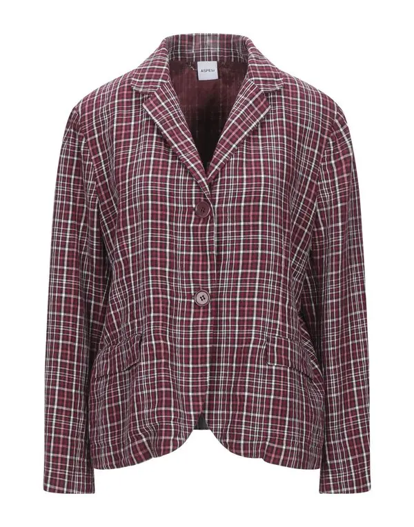 Aspesi Linen Tartan Plaid Blazer