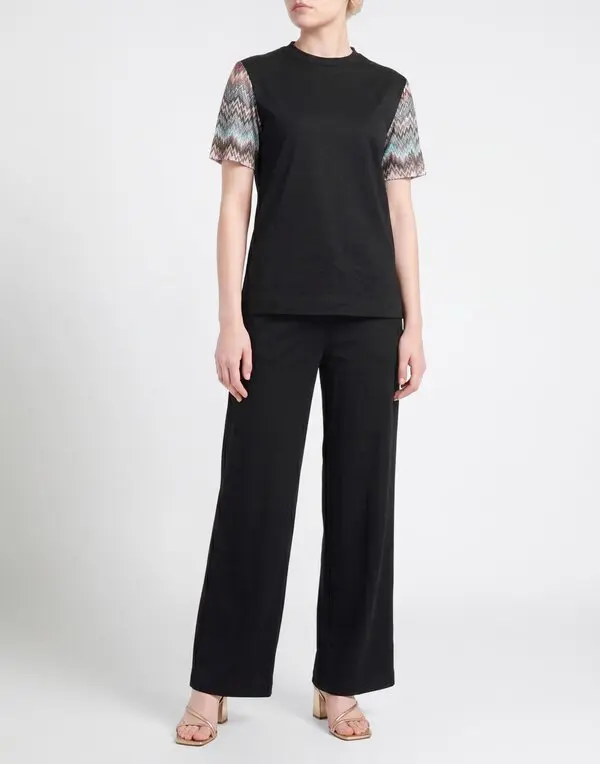 Missoni Multicolor Zigzag Print Cotton T-shirt - Black