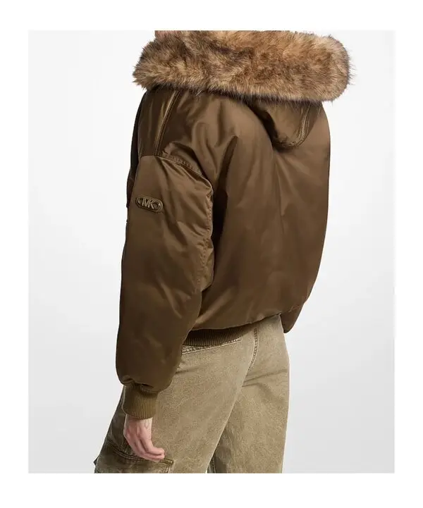 Michael Kors Faux Fur-trimmed Hooded Bomber Jacket - Duffle
