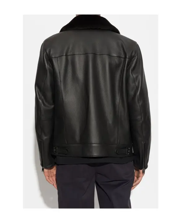 Brioni Long-sleeve Leather Jacket