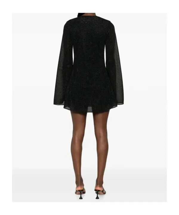 Oseree Lurex Plunge Mini Dress