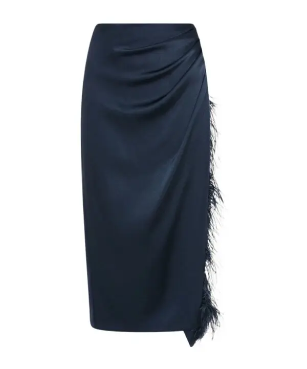 Marella Feather-trimmed Skirt