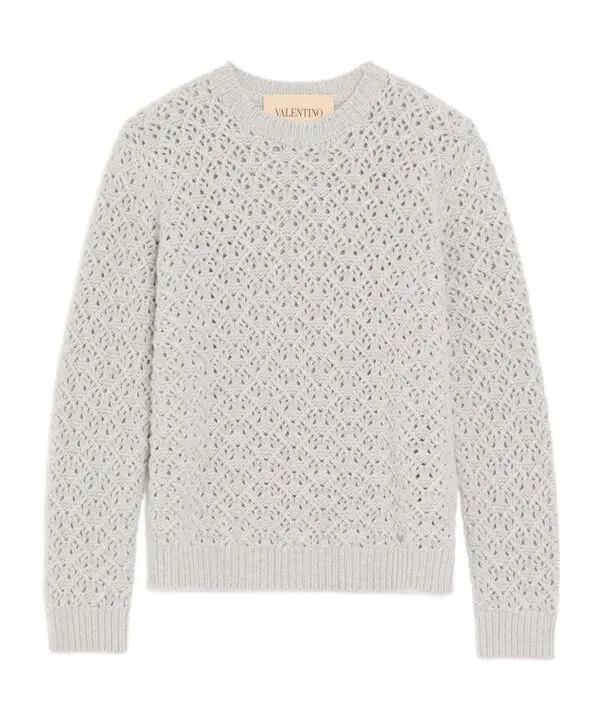 Valentino Garavani Diamond Openwork Knit Pullover