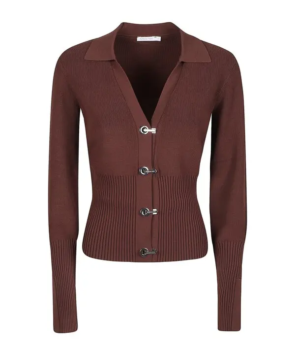 Patrizia Pepe Colla Long-sleeve Knit Top