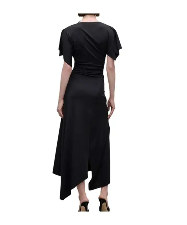 Victoria Beckham Blousey Midi Dress - Black