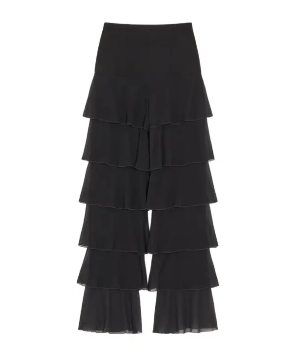 Valentino Garavani Lightweight Georgette Pleated Trousers - Black