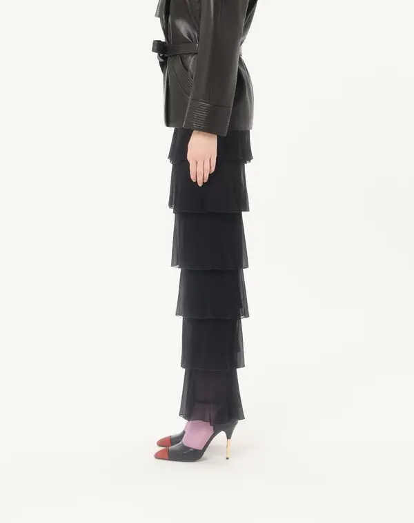 Valentino Garavani Lightweight Georgette Pleated Trousers