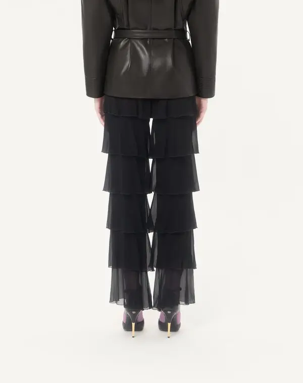 Valentino Garavani Lightweight Georgette Pleated Trousers