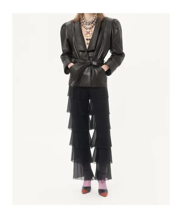 Valentino Garavani Lightweight Georgette Pleated Trousers