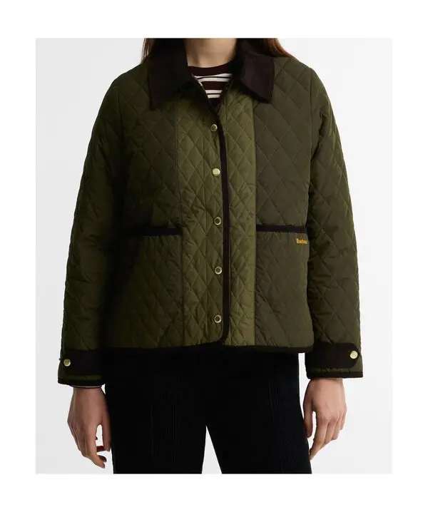 Barbour Diamond Quilted Cord Collar Jacket