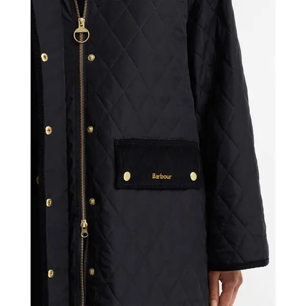 Barbour Hooded Diamond Quilted Long Coat