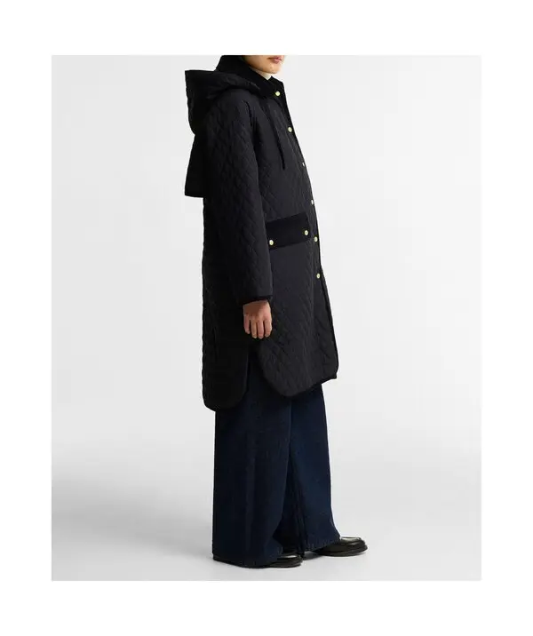 Barbour Hooded Diamond Quilted Long Coat