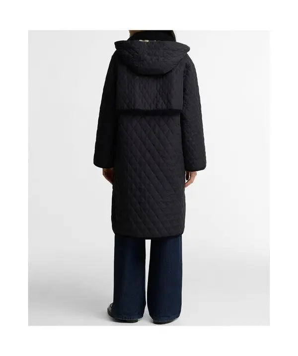 Barbour Hooded Diamond Quilted Long Coat