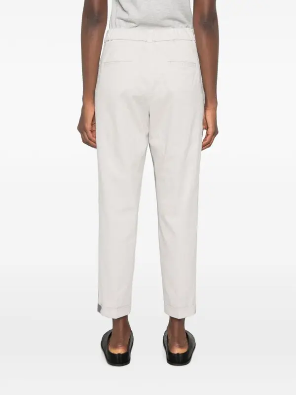 Peserico Cropped-leg Turn-up Trousers - Grey