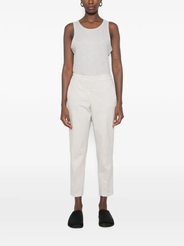 Peserico Cropped-leg Turn-up Trousers - Grey
