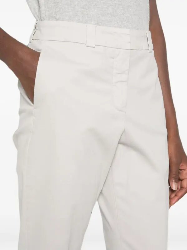 Peserico Cropped-leg Turn-up Trousers - Grey