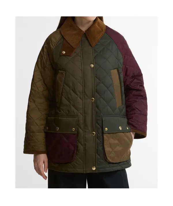 Barbour Color-block Diamond-quilted Jacket