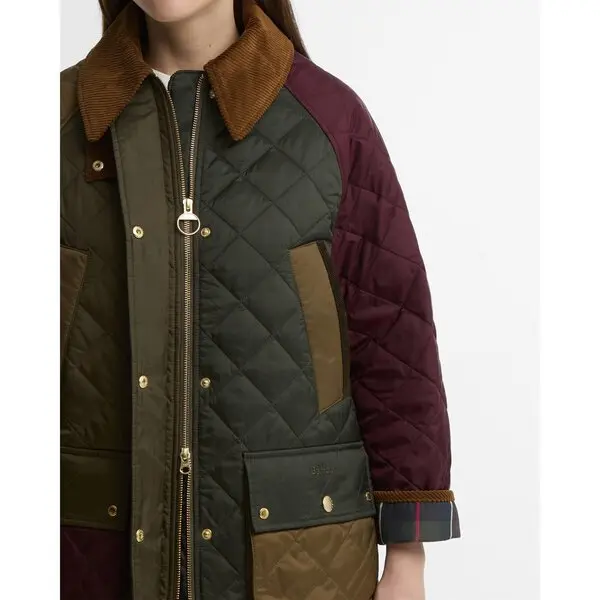 Barbour Color-block Diamond-quilted Jacket