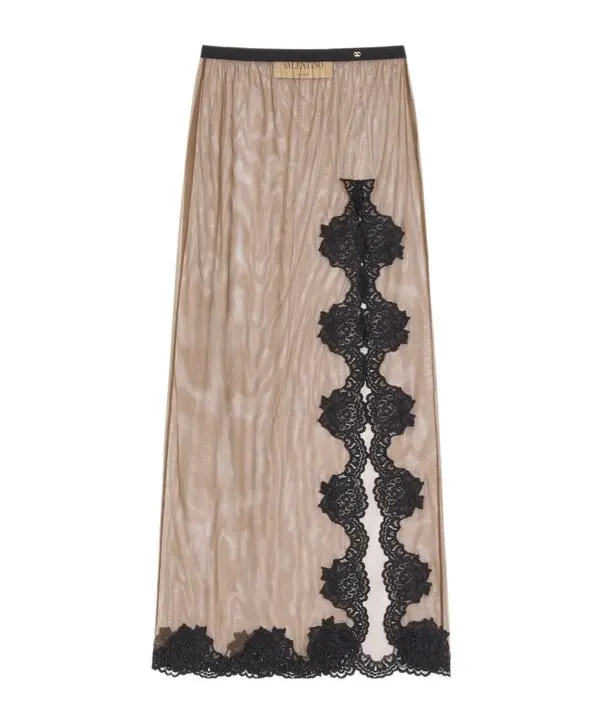 Valentino Garavani Long Skirt In Sheer Tulle - No