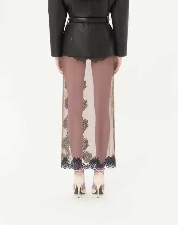 Valentino Garavani Long Skirt In Sheer Tulle - No