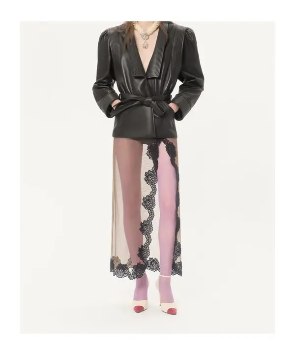 Valentino Garavani Long Skirt In Sheer Tulle - No