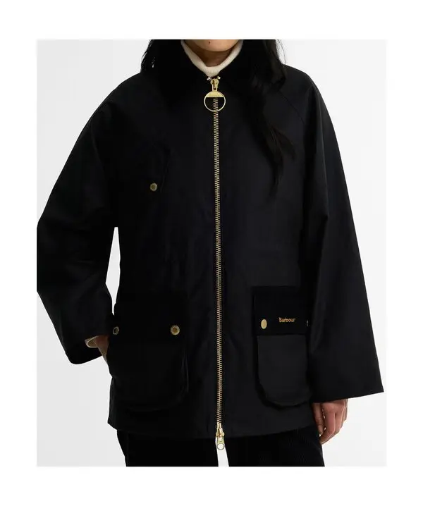 Barbour Cord Collar Waxed Field Jacket