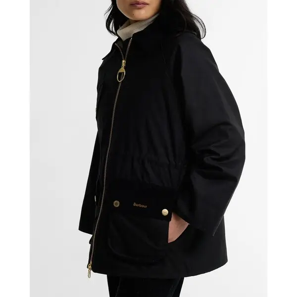Barbour Cord Collar Waxed Field Jacket