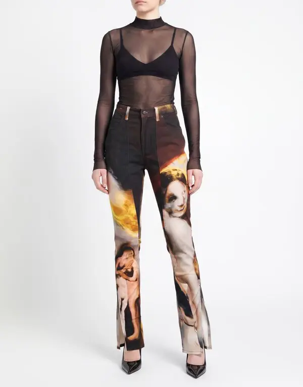 MUGLER Organic Cotton Blend Straight-leg Jeans
