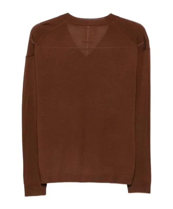 SEMICOUTURE Ribbed-knit V-neck Top