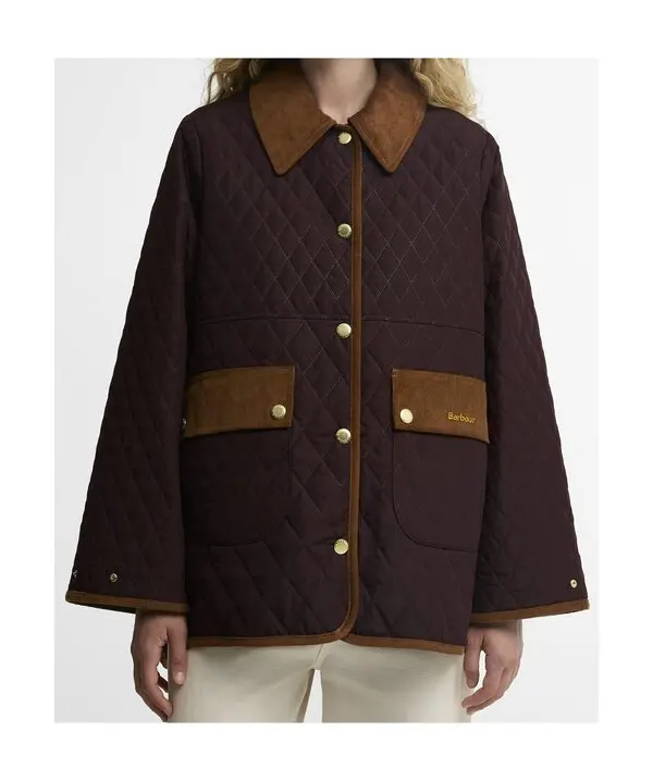 Barbour Diamond Quilted Cord Collar Jacket