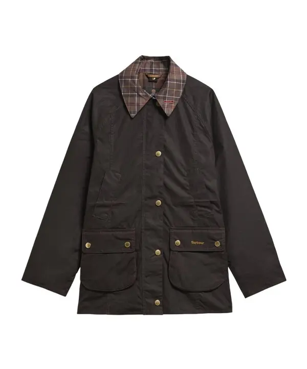 Barbour Tartan Collar Waxed Jacket