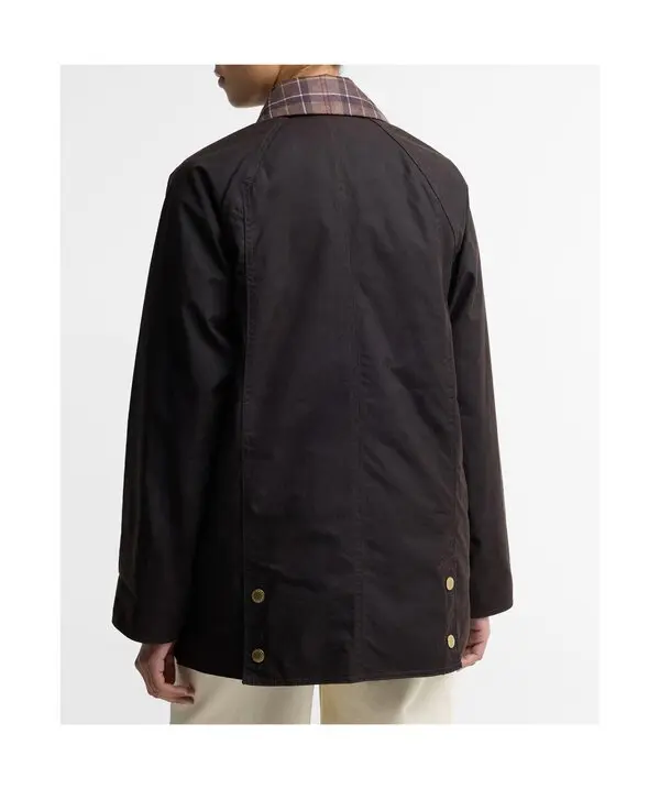 Barbour Tartan Collar Waxed Jacket
