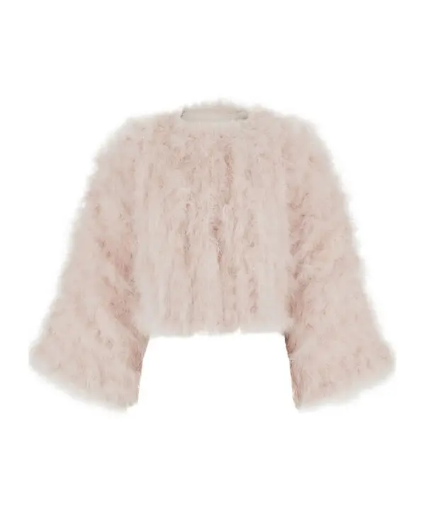 YVES SALOMON Long-sleeve Casual Fur Jacket - Pink