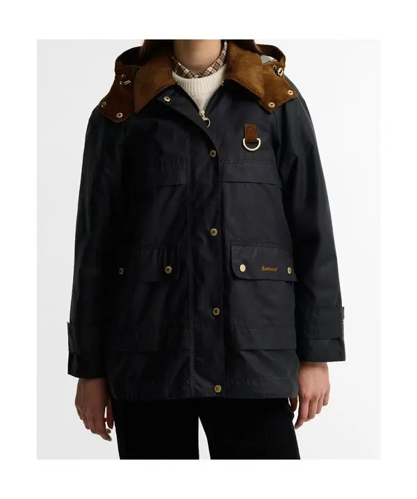 Barbour Hooded Cord Collar Waxed Parka