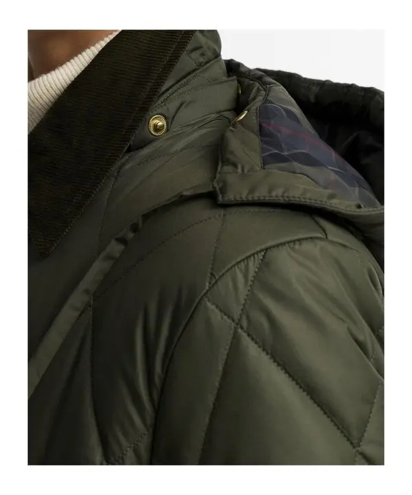 Barbour Diamond Quilted Long Hooded Coat - No