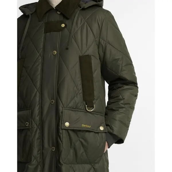 Barbour Diamond Quilted Long Hooded Coat