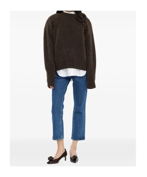 ROTATE BY BIRGER CHRISTENSEN Knit Flower Jumper - Brown