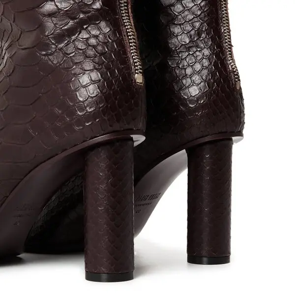 Paris Texas Snake Print Square Toe Block Heel Ankle Boots