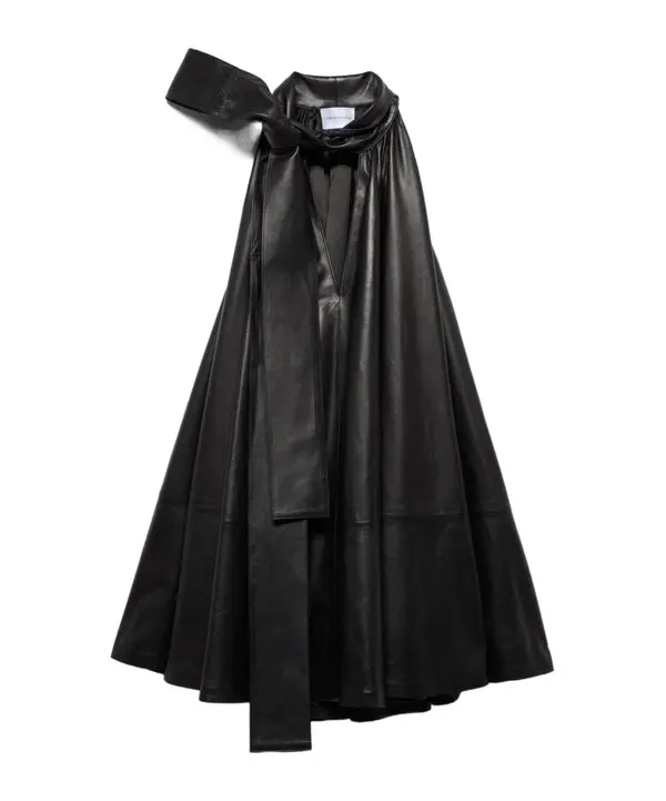 7 For All Mankind Faux Leather Ruffled Dress