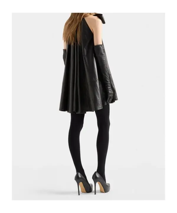7 For All Mankind Faux Leather Ruffled Dress