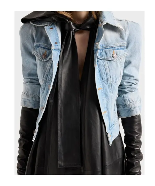 7 For All Mankind Faux Leather Ruffled Dress