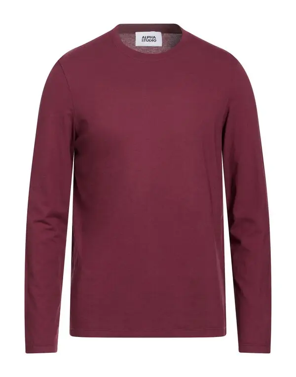 Alpha Studio T-shirt Burgundy Size Cotton, Elastane
