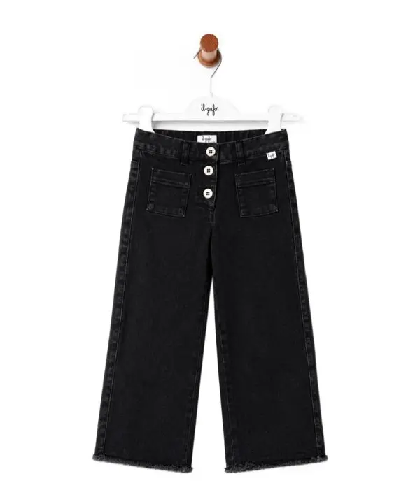 IL GUFO Wide-leg Jeans With Visible Buttons