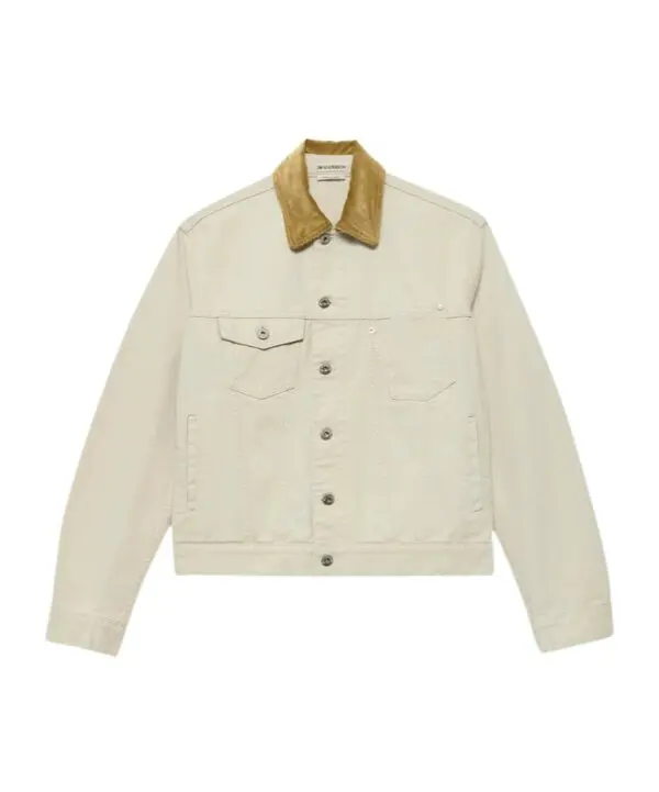 J.W.ANDERSON Corduroy Collar Denim Jacket - Ecru