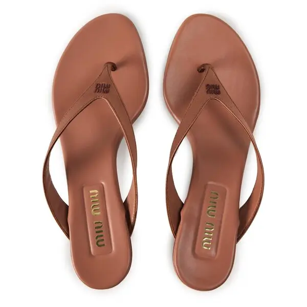 Miu Miu Satin Thong Kitten Heel Mules
