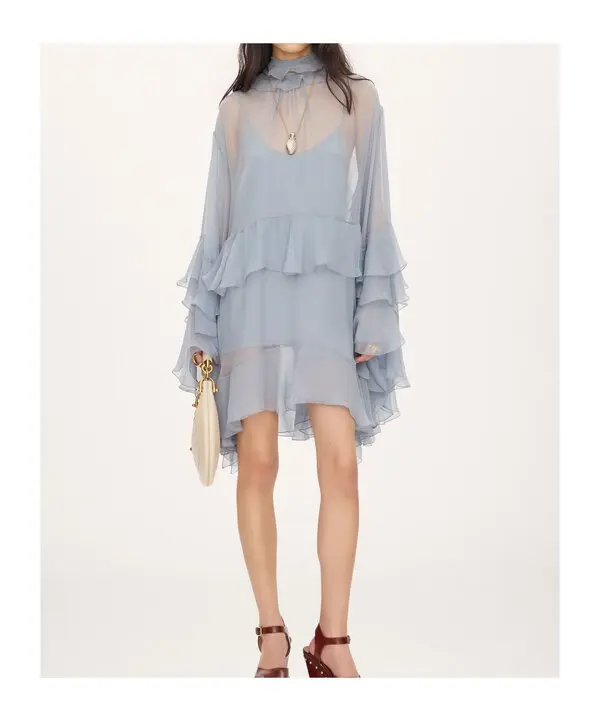 Chloé Silk Ruffled Mini Dress