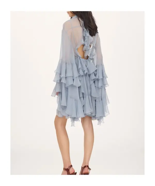 Chloé Silk Ruffled Mini Dress