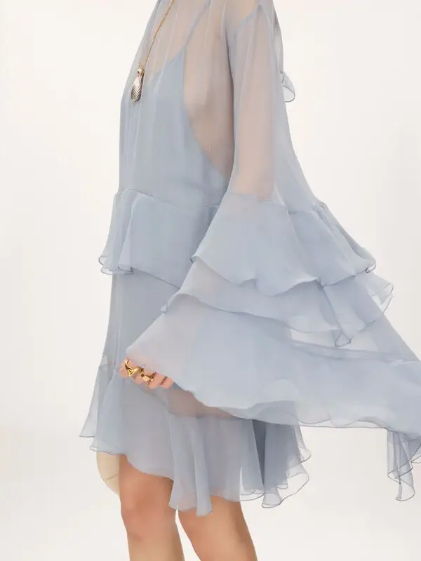 Chloé Silk Ruffled Mini Dress