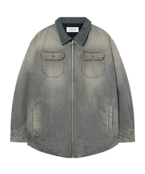 Off-White Bookish Zip-up Denim Jacket