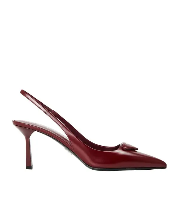 Prada Pointed Slingback High Heels - Red